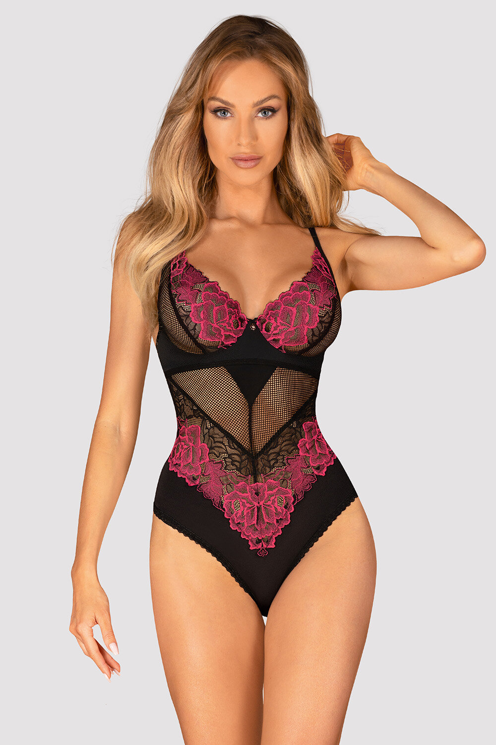 Боди женское сексуальное женское OBSESSIVE Rosenty, черный (Размер: XS/S)
