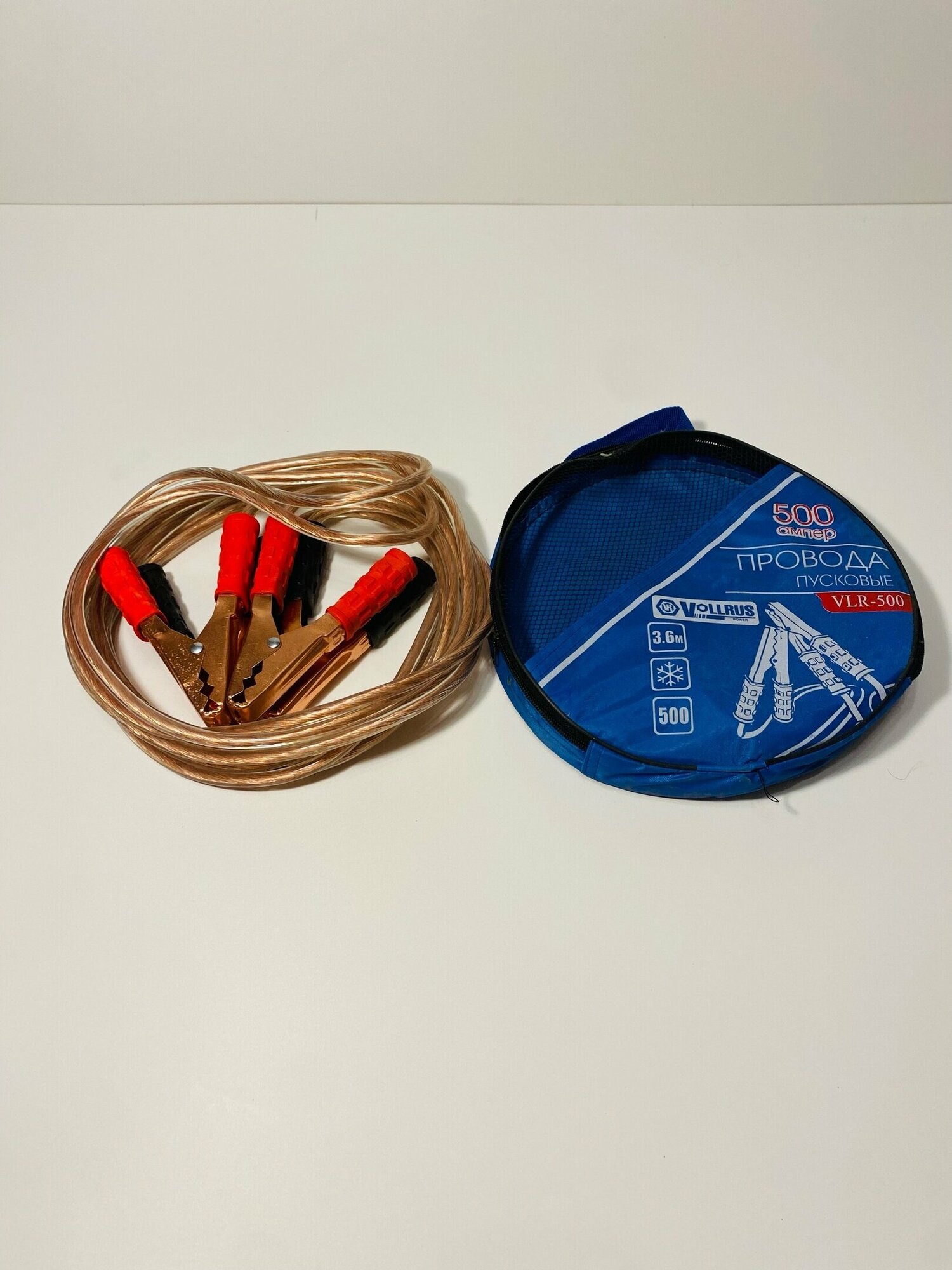 Пусковые провода 500A, 3.6 метров в сумке - VollRus.