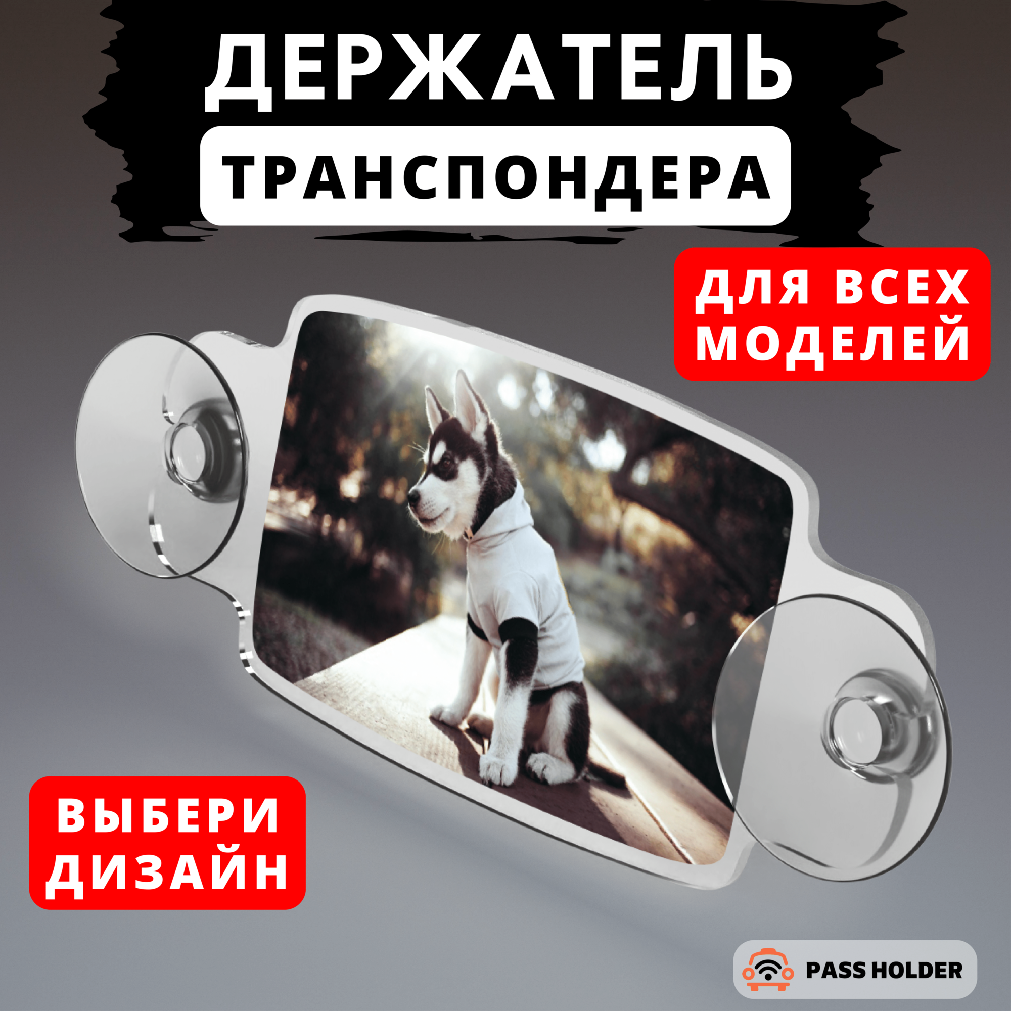 Держатель для транспондера универсальный на присосках "PASS HOLDER"