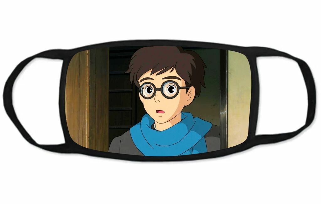 Маска защитная тканевая на лицо Ветер крепчает, The Wind Rises №2, Взрослая - 20 на 12,5 см
