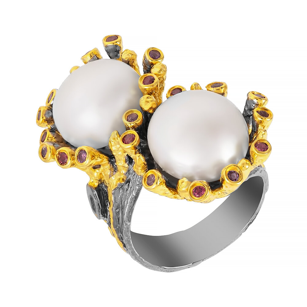 Кольцо, серебро, 925 проба, аметист