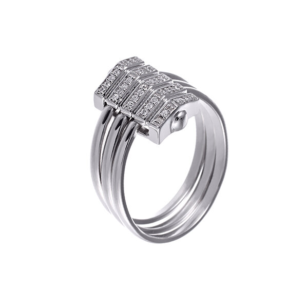 Кольцо, серебро, 925 проба, фианит