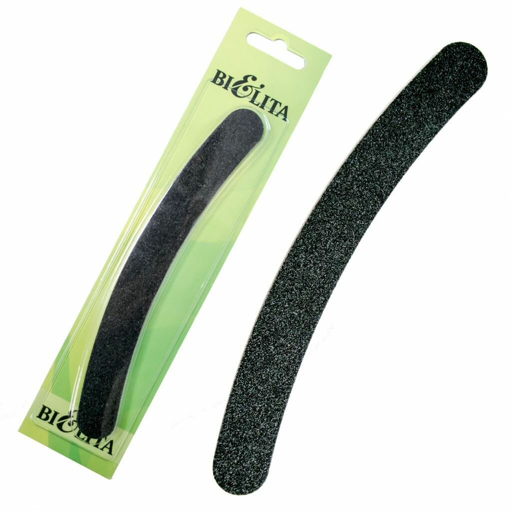 Белита пилка для ногтей наждачная на блистере бумеранг цвет черный 18*2см