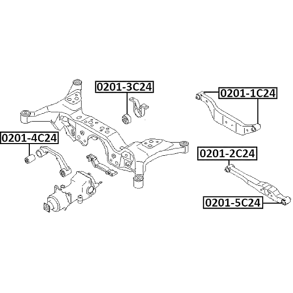 ASVA 0201-4c24 (554194N200 / 554764N200) сайлентблок крепления заднего редуктора Nissan (Ниссан) serena c24