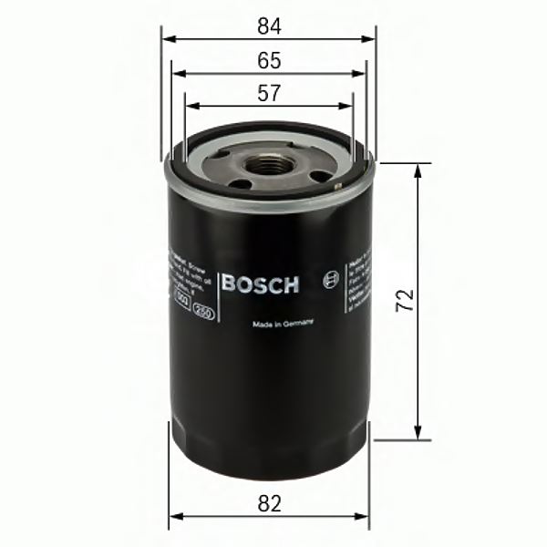 BOSCH 0 986 452 035 (0012000009 / 0012000014 / 04105409AB) фильтр масляный\ Nissan (Ниссан) Micra (Микра) 1.0-1.2i 82-92