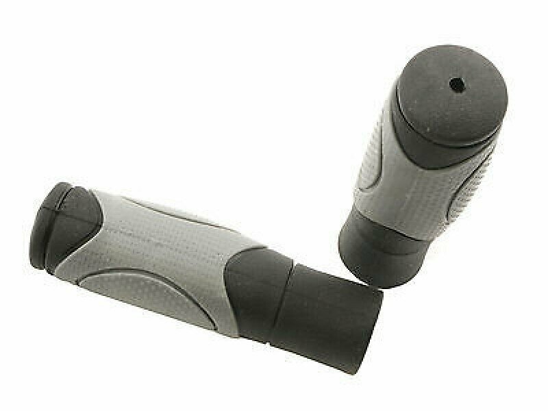 Грипсы велосипедные ручки на руль С44 на руль резиновые 125мм эргономичные 2-х компонентные черно-серые CLARKS