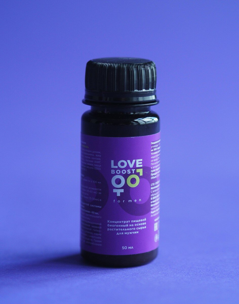 Концентрат возбуждающего напитка «LoveBoost» для мужчин, 50 мл