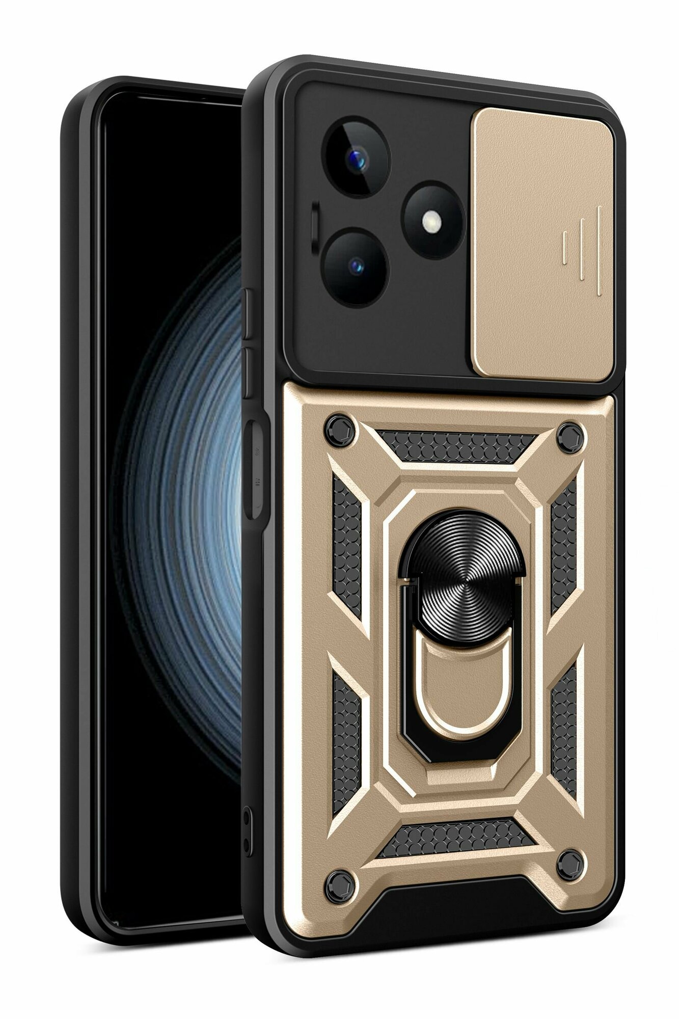 Чехол противоударный для Realme C51 и Realme C53 и Realme Note 50 / Реалми С51 и Реалми С53 и Реалми Нот 50 с защитой камеры armors (Золотой)