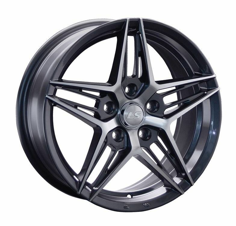 Колесный диск LS LS1262 17x7.5" PCD5x112 ET40 D57,1 темно-серый глянцевый с полированными лучами