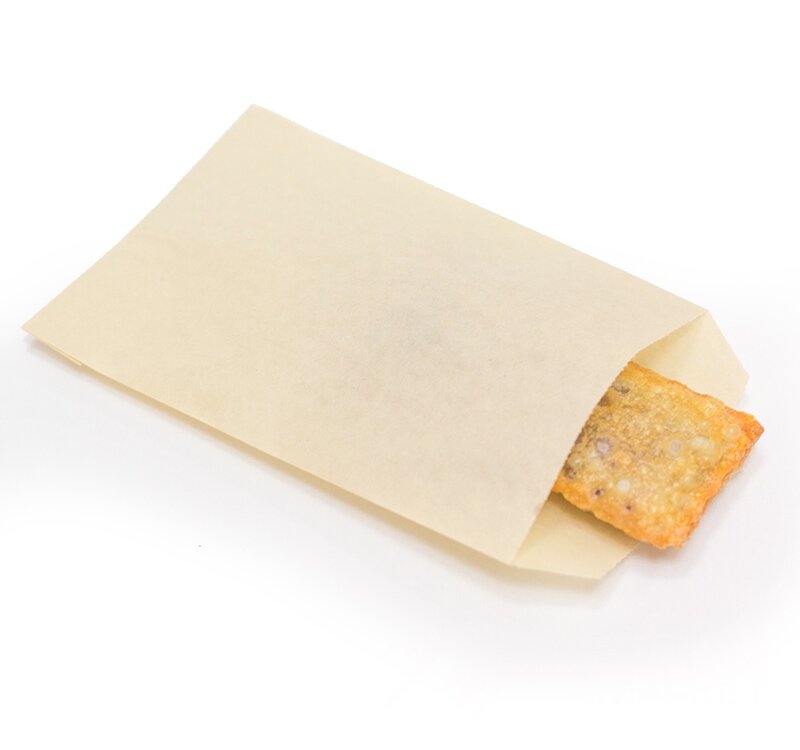 Пакет бумажный для фастфуда 110х180мм крафт плоское дно уп/100шт