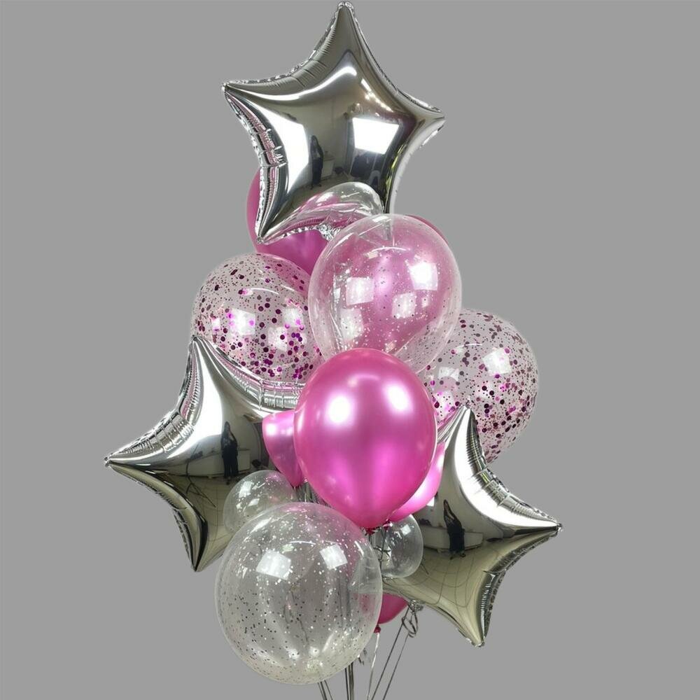 Фонтан воздушных шаров "Сияющая звезда"