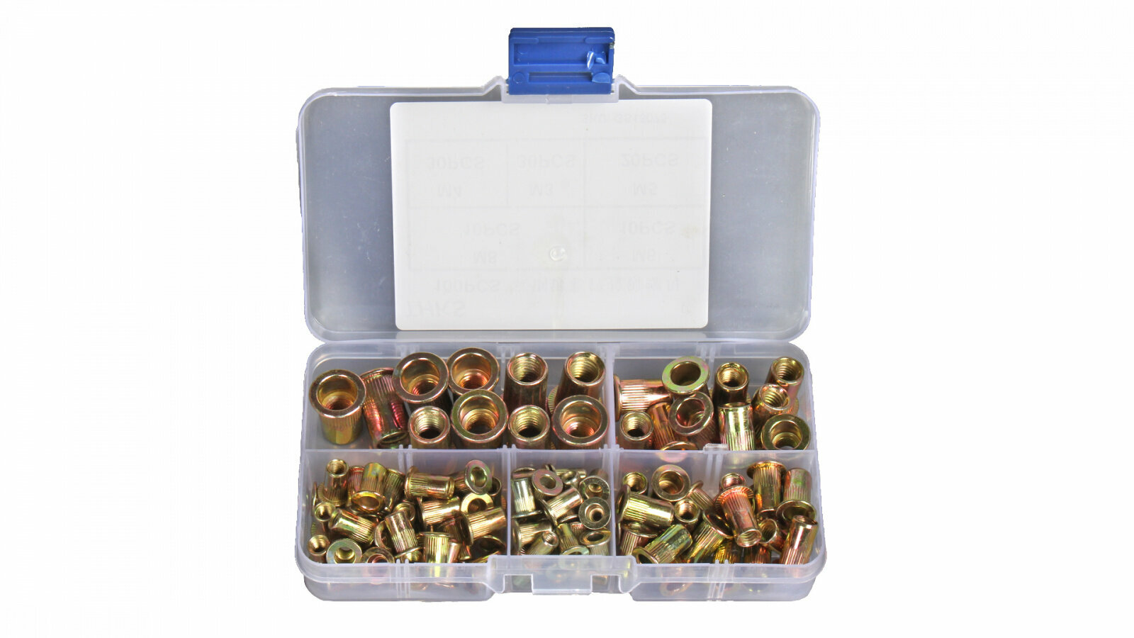 Набор заклепок резьбовых М3-М8 100 предметов цинк ANROKEY