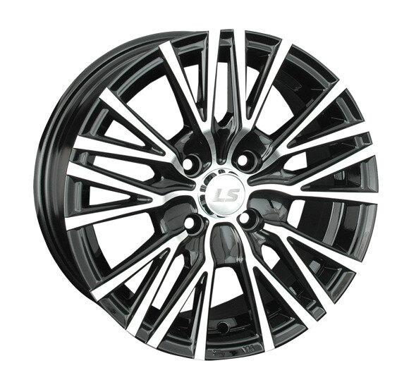 Колесный диск LS LS568 16x7" PCD5x114,3 ET40 D73,1 черный глянцевый с полированными лучами