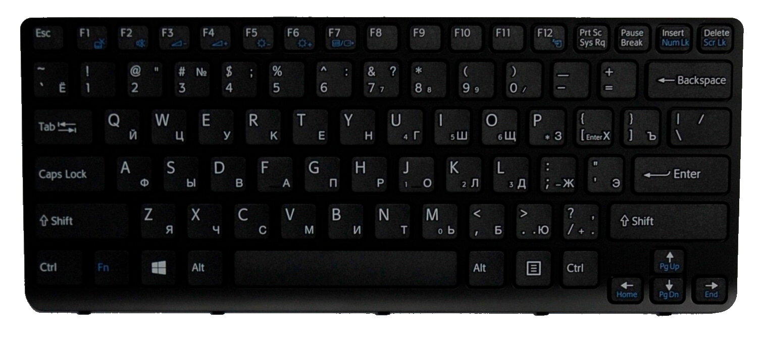 Клавиатура для ноутбука Sony Vaio SVE1411, SVE1411E1RW черная, с рамкой