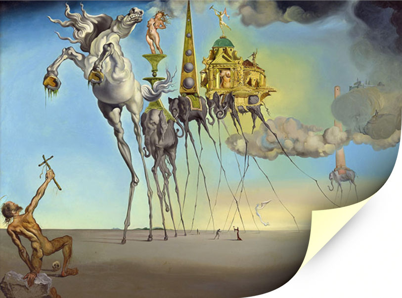"Искушение св. Антония", Дали, Сальвадор, картина (репродукция) (40х30 см / без подрамника)