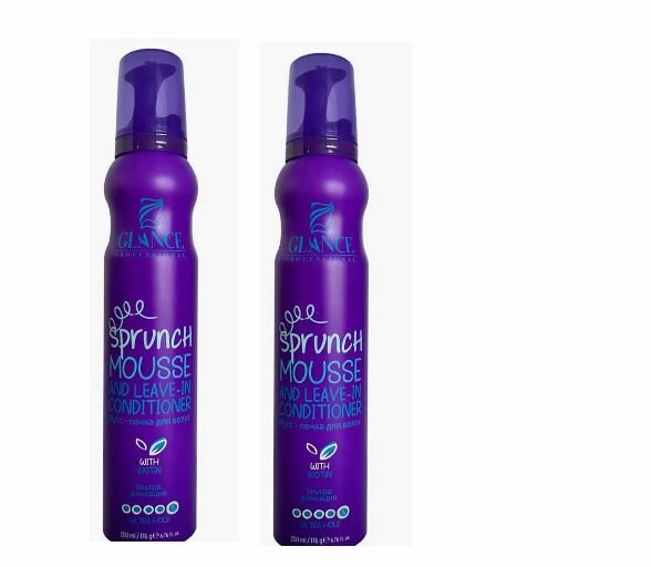 GLANCE Professional Мусс-Пенка для волос BIOTIN Ультра фиксация, 200 мл, 2 уп.