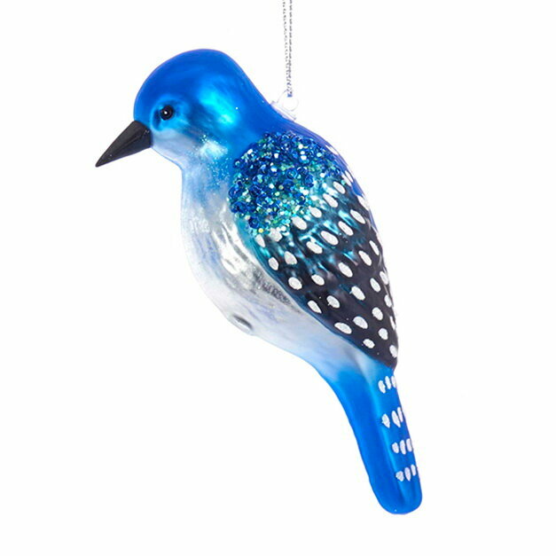 Стеклянная елочная игрушка Птичка Квайти - Морозное Утро 8 см, подвеска, Kurts Adler, C6355-2