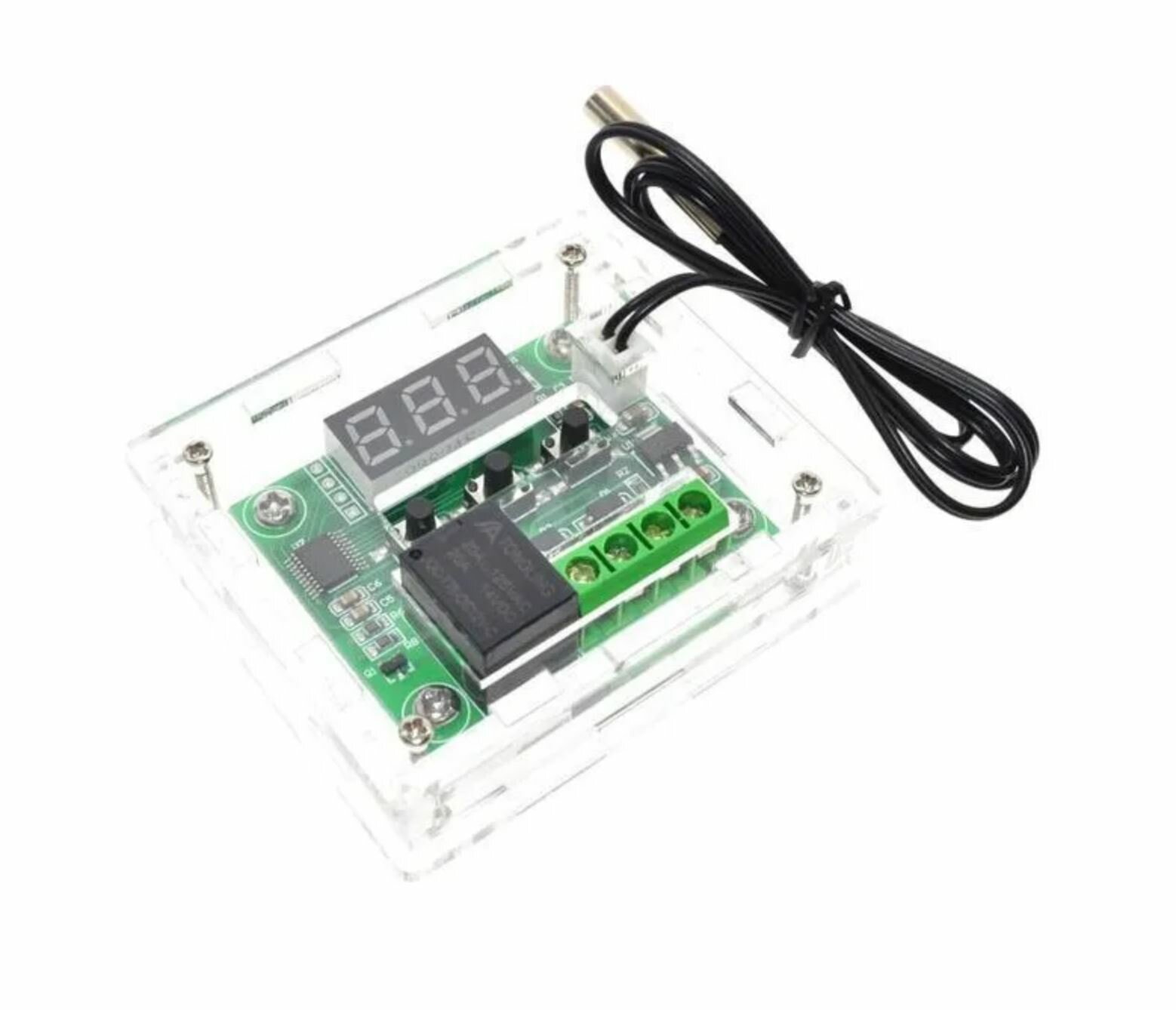 Термореле W1209 12В с корпусом - контроллер температуры с дисплеем