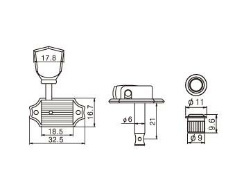 Колки 3+3 Paxphil J-44-GD Gibson style, золотые