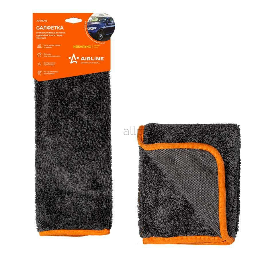 AIRLINE ABDN006 салфетка из микрофибры для мытья И удаления влаги серая (4040 СМ) (ABDN006)
