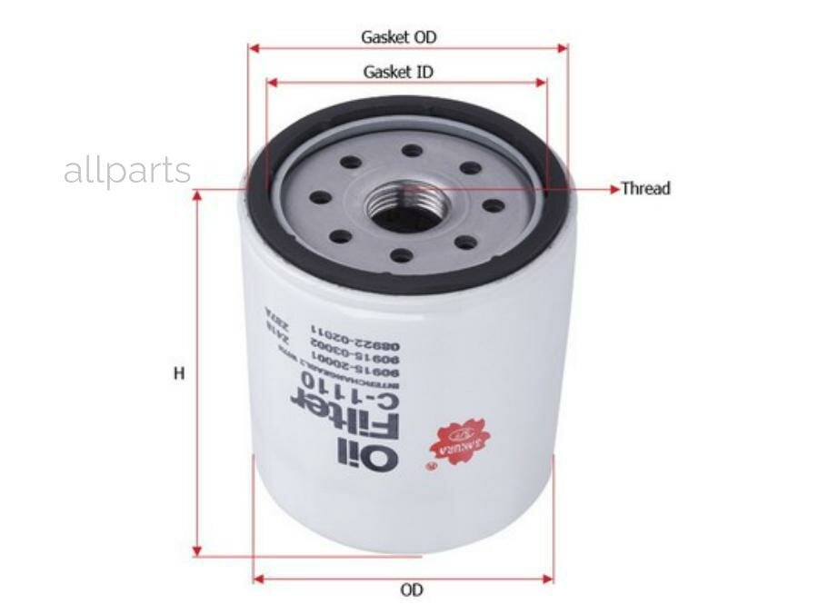 SAKURA C1110 Фильтр масляный TOYOTA 1.4-3.4 82-