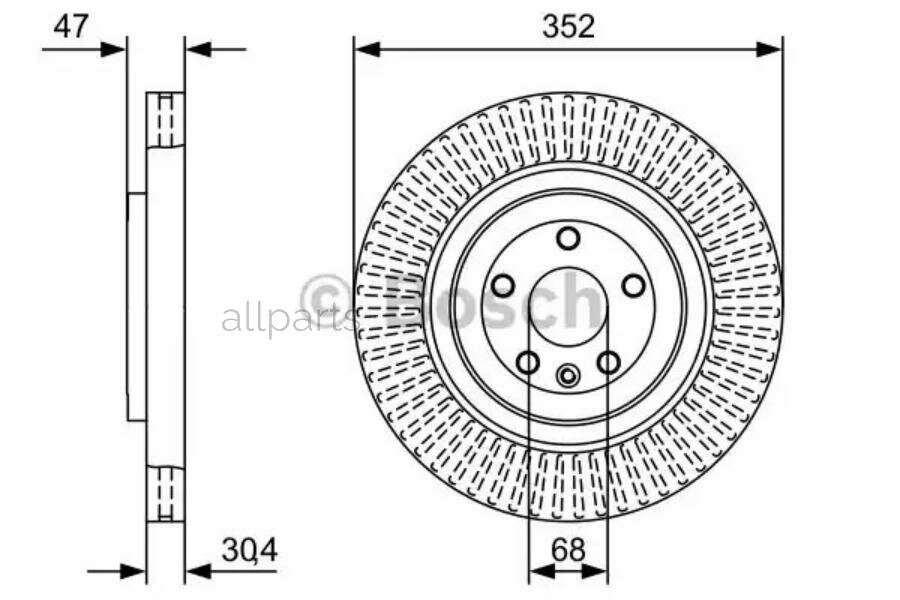 BOSCH 0986479W53 диск тормозной вент