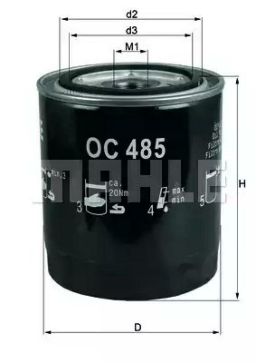 MAHLE OC485 Фильтр масляный
