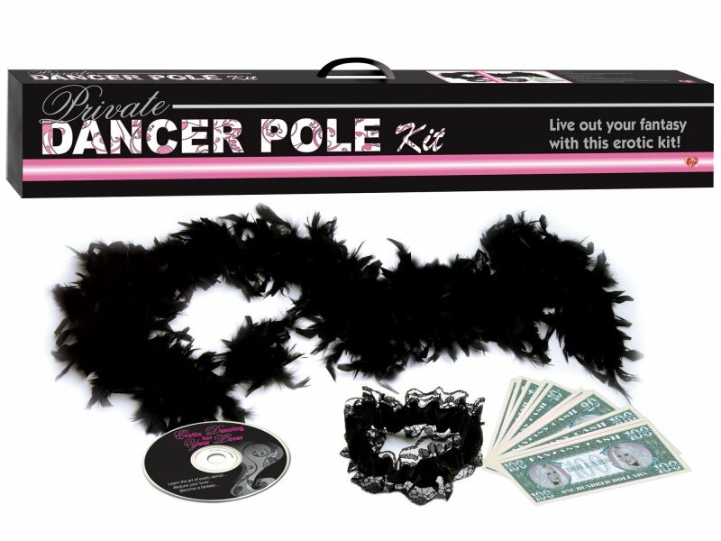 Комплект для стриптиза Topco Sales Private Dancer Pole, черный, розовый, 2,2-2,7 метра