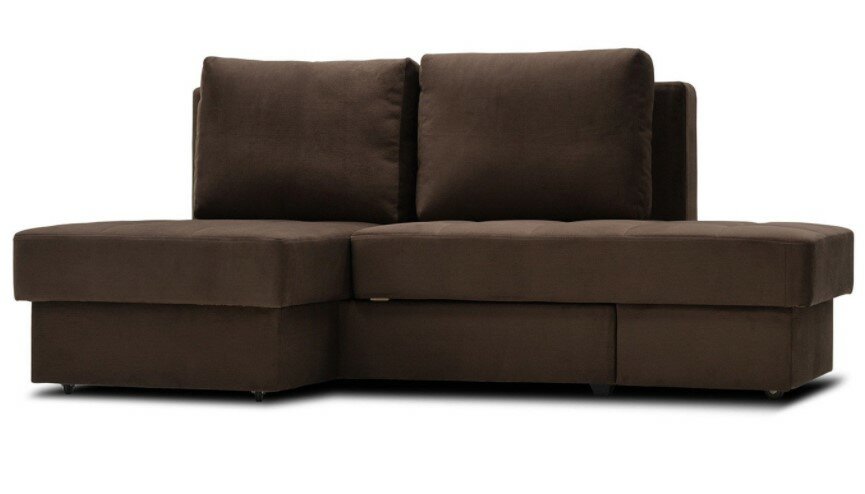 Угловой диван Трансформер Оливер Коричневый Велюр, трансформер, 184х133х92 см, с ящиком для белья
