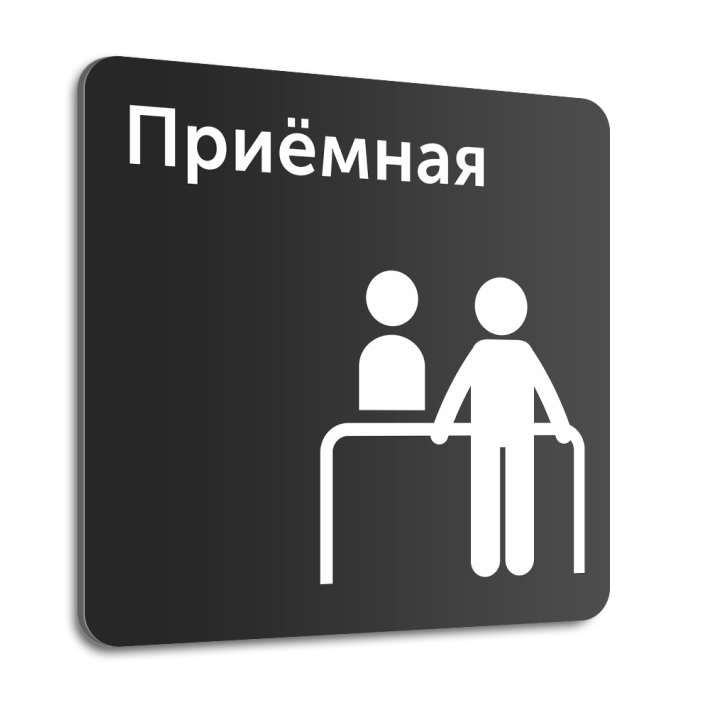 Табличка на дверь (стену) "Приёмная", 20х20 см, композит