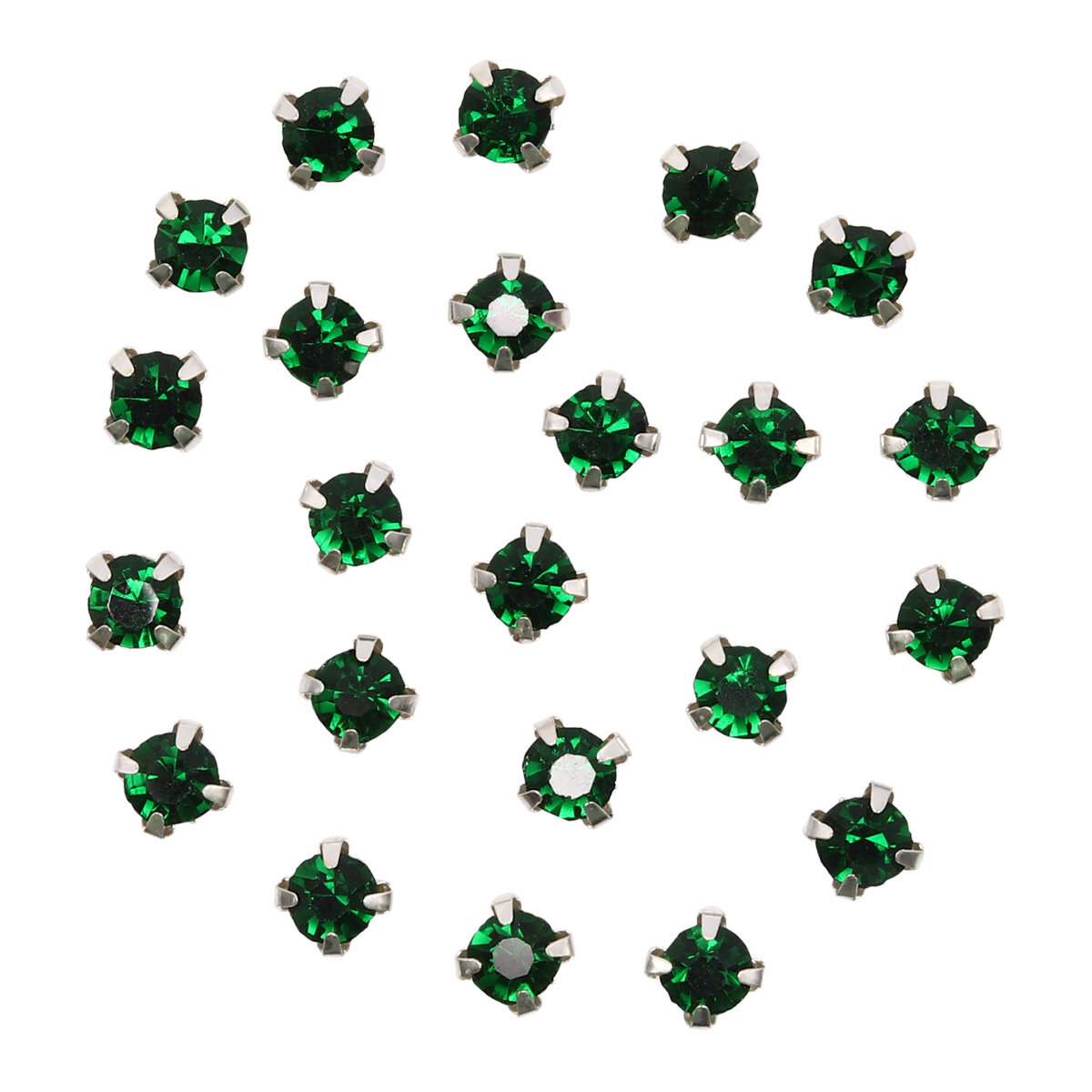 Хрустальные стразы в цапах круглые Astra&Craft, 6 мм, серебро, 4AR169/176 (36 бирюзовый), 40 шт