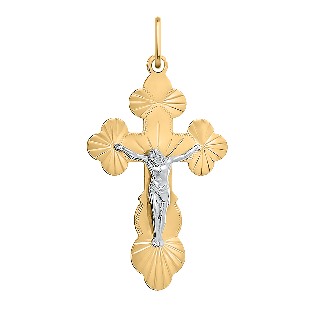 Крестик, красное золото, 585 проба