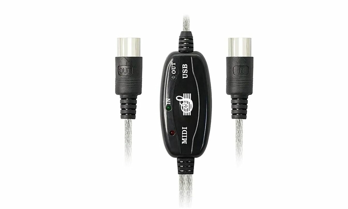 Кабель MIDI-USB, черный, для музыкальных инструментов и ноутбуков, 1 шт — фото 1
