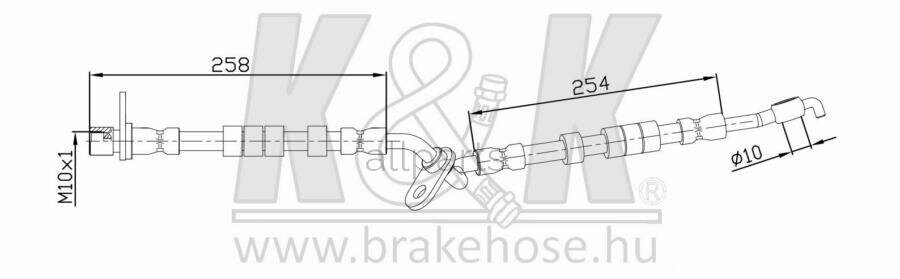 K&K FT0874 Шланг тормозной MAZDA 6 Station Wagon (GY) 1.8 09.03-