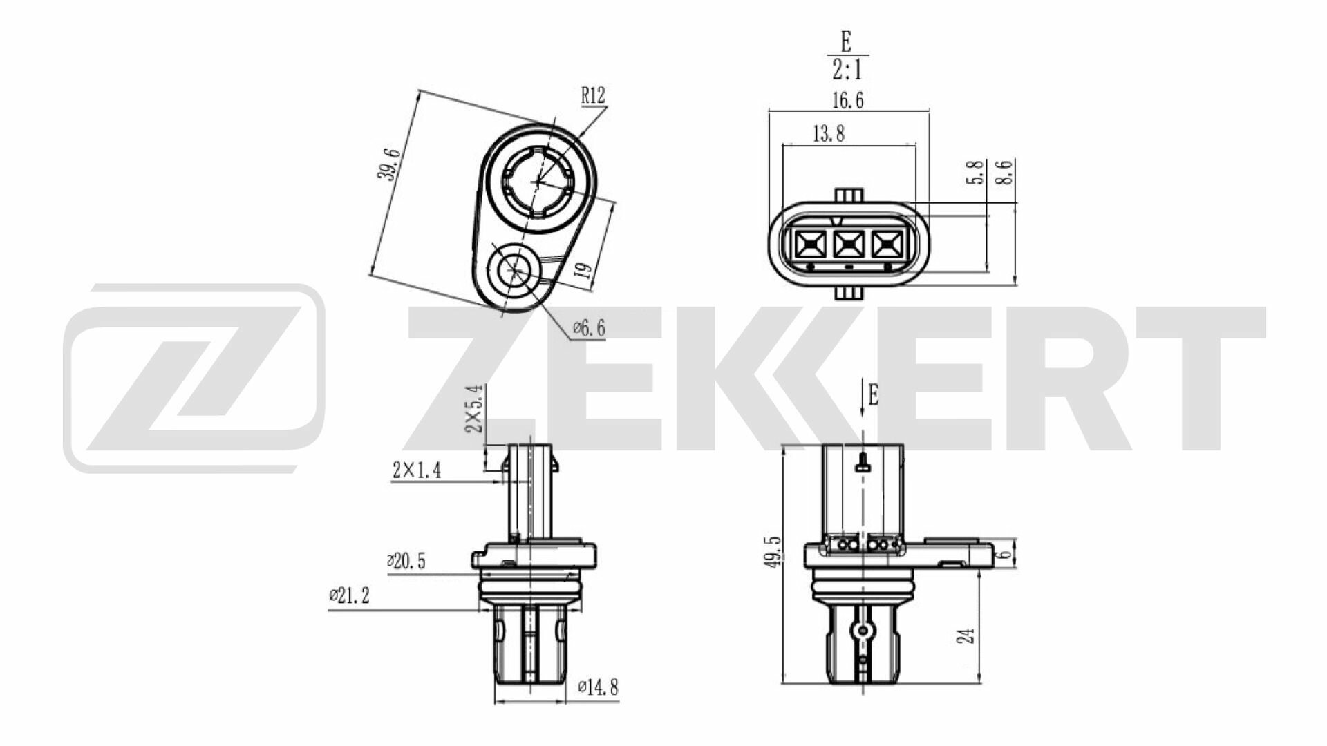 ZEKKERT se-5024 (1249111 / 25195555 / 55565708) датчик положения распредвала Opel (Опель) Astra (Астра) h j 05- vectra