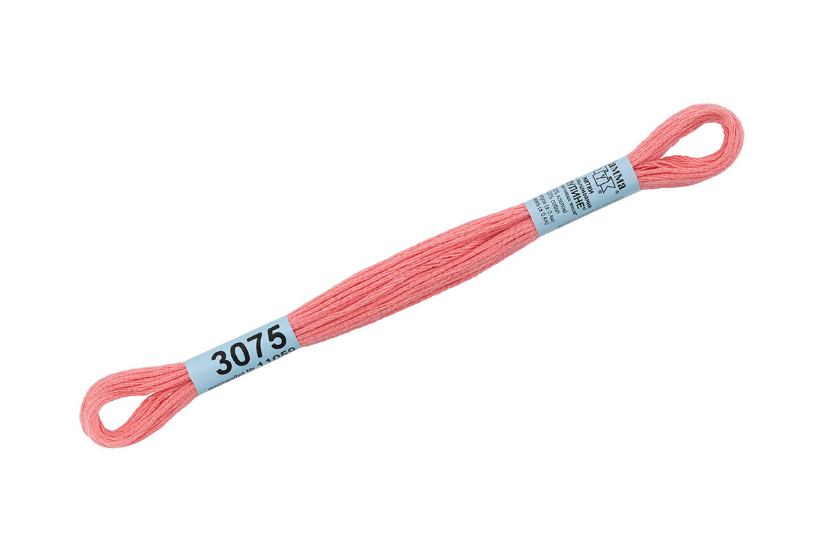 Мулине GAMMA нитки для вышивания 8м. 3075 ярко-розовый, 1 штука.