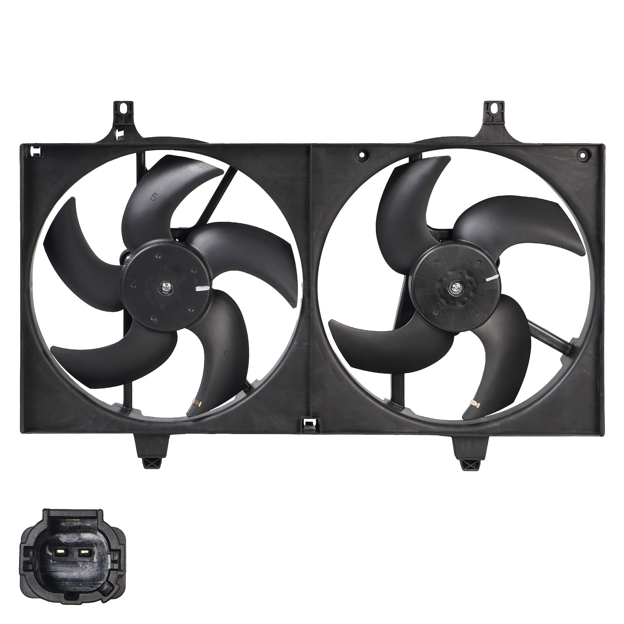 Эвентилятор охл для ам Nissan Almera N16 00Primera P12 02 2 вент с кожух LFK 1416 LUZAR арт. lfk1416