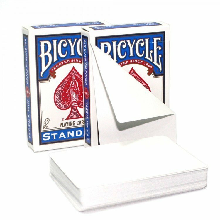 Карты фокусные Bicycle Blank Card Both Sides blue / рубашка и лицо пустые, синяя коробка