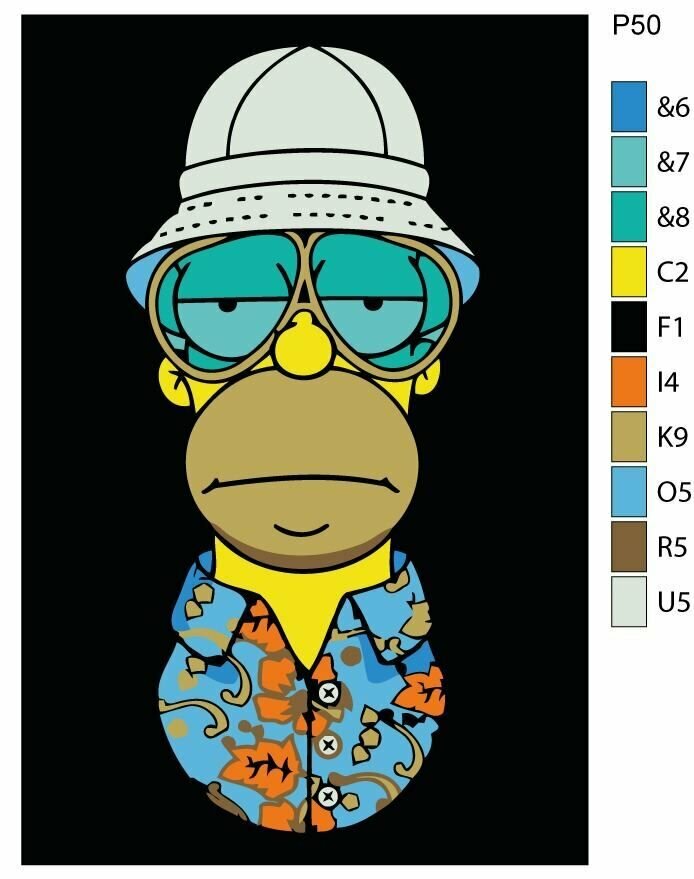 Детская картина по номерам P50 "Симпсоны. Гомер Симпсон" 20x30