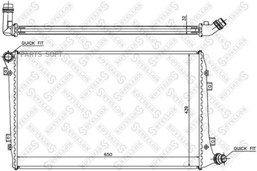 1025286SX STELLOX Радиатор VW PASSAT/TOURAN/JETTA 1.9TDI 03>