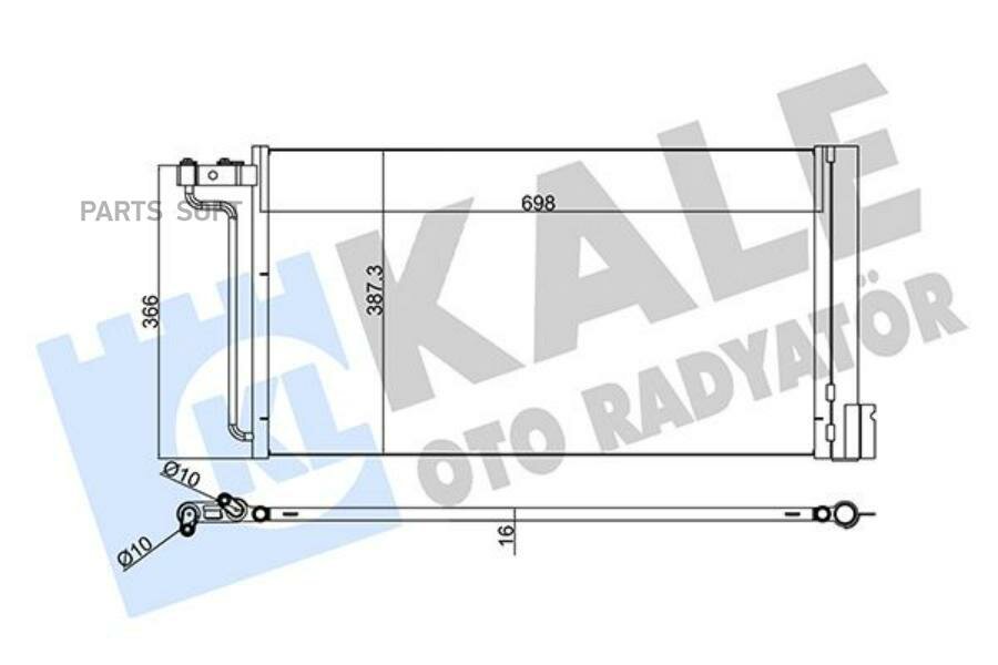 KALE 345220 Радиатор кондиционера для а/м Ford Focus III (14-) 1.6i 2.0i паяный ()