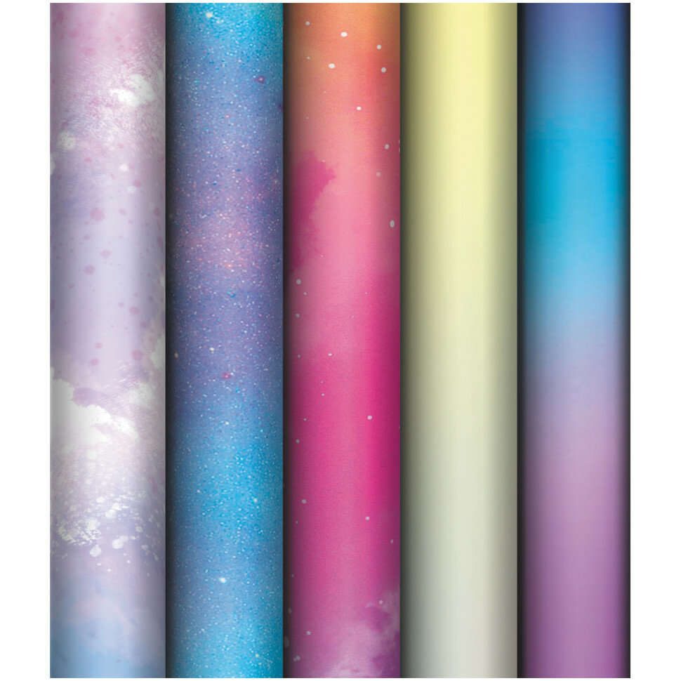 Упаковочная бумага глянц. 70*100см, MESHU "Облака", 80г/м2, 1 рулон, 358123