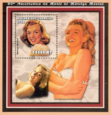 Почтовые марки Мозамбик 2002г. "40 лет со дня смерти Мэрилин Монро, 1926-1962" Мэрилин Монро, Актеры MNH