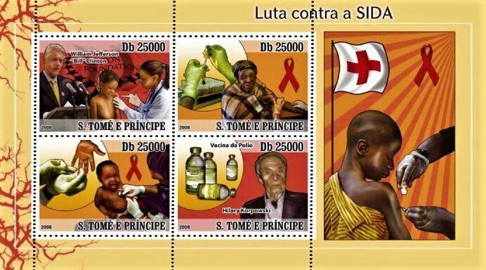 Почтовые марки Сан-Томе и Принсипи 2008г. "Борьба со спидом" Медицина MNH