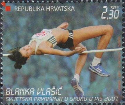 Почтовые марки Хорватия 2007г. "Бланка Влашич - чемпионка мира по прыжкам в высоту" Спорт MNH