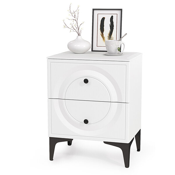 Валенсия Спальня 13.291 Тумба прикроватная, цвет ЛДСП белый шагрень/МДФ белый шагрень