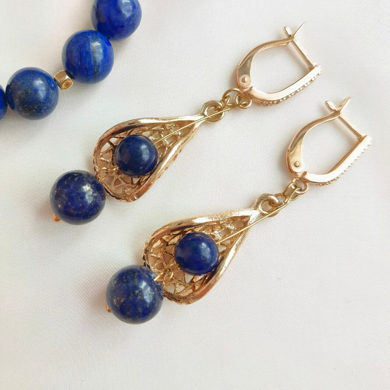 Серьги, лазурит