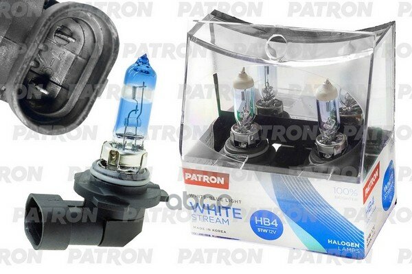 Комплект галогенных ламп коробка 2шт HB4 12V 51W 3800K P22d White Stream (+100% яркости, яркий белый свет, +50м светового пот.