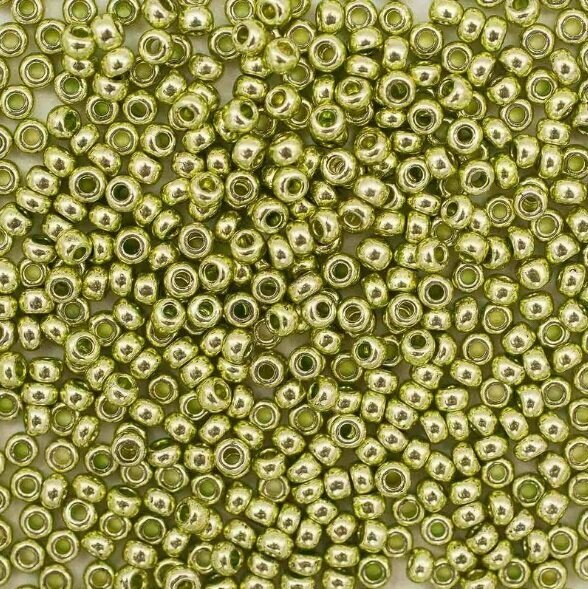 Бисер Preciosa Чехия №18154 фисташковый металлик 10/0, 5 гр,1шт.