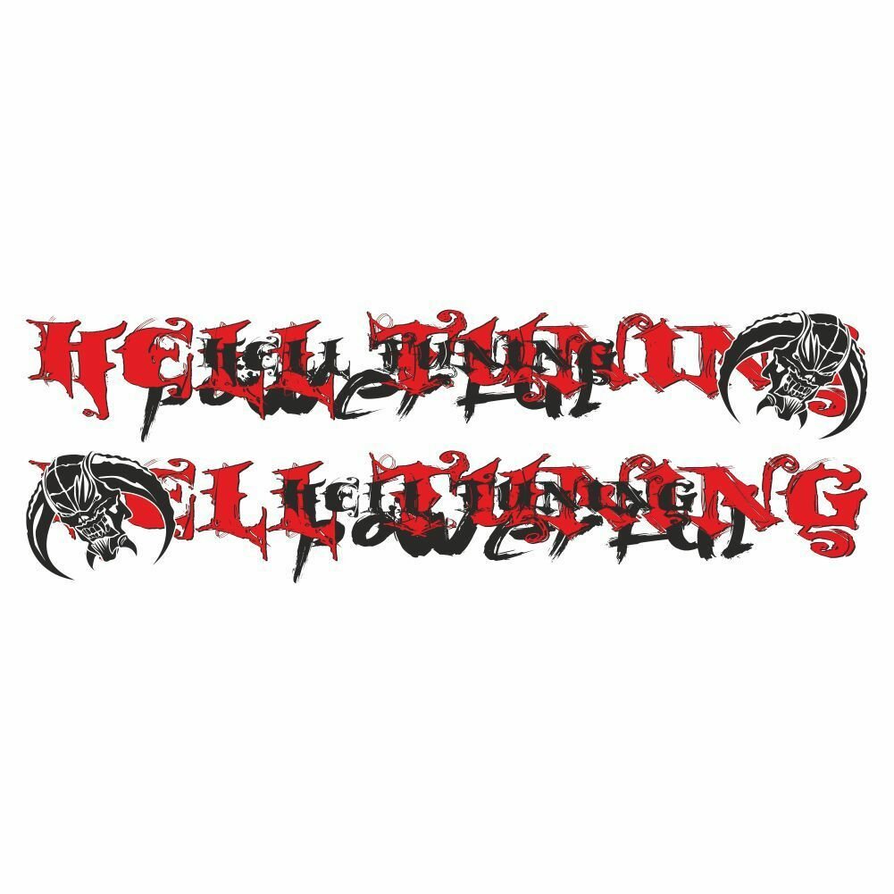 Графика на борта "HELL TUNING" 500х2000мм, комплект 2шт, красный, Арт рэйсинг